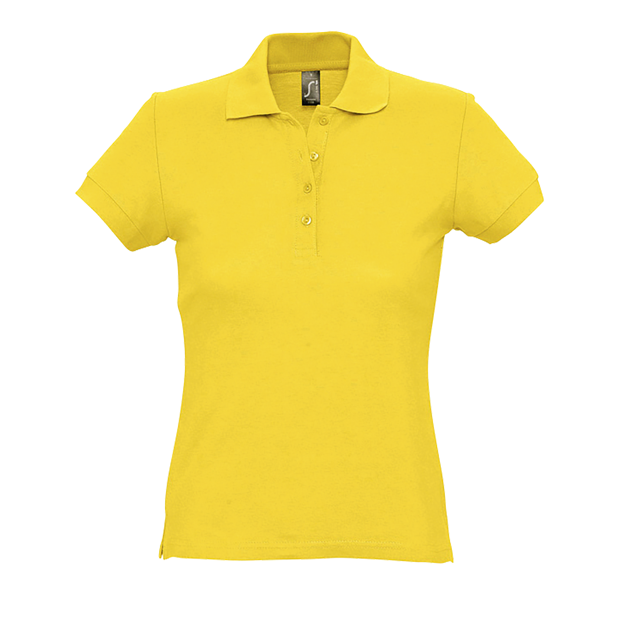 POLO FEMME PASSION - Jaune imprimé et personnalisé pour votre ...